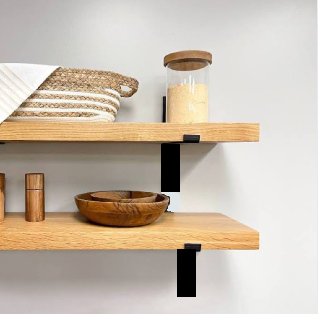 Solid Oak Wall Shelf - Down Bracket – LUXEHOUSE Decor